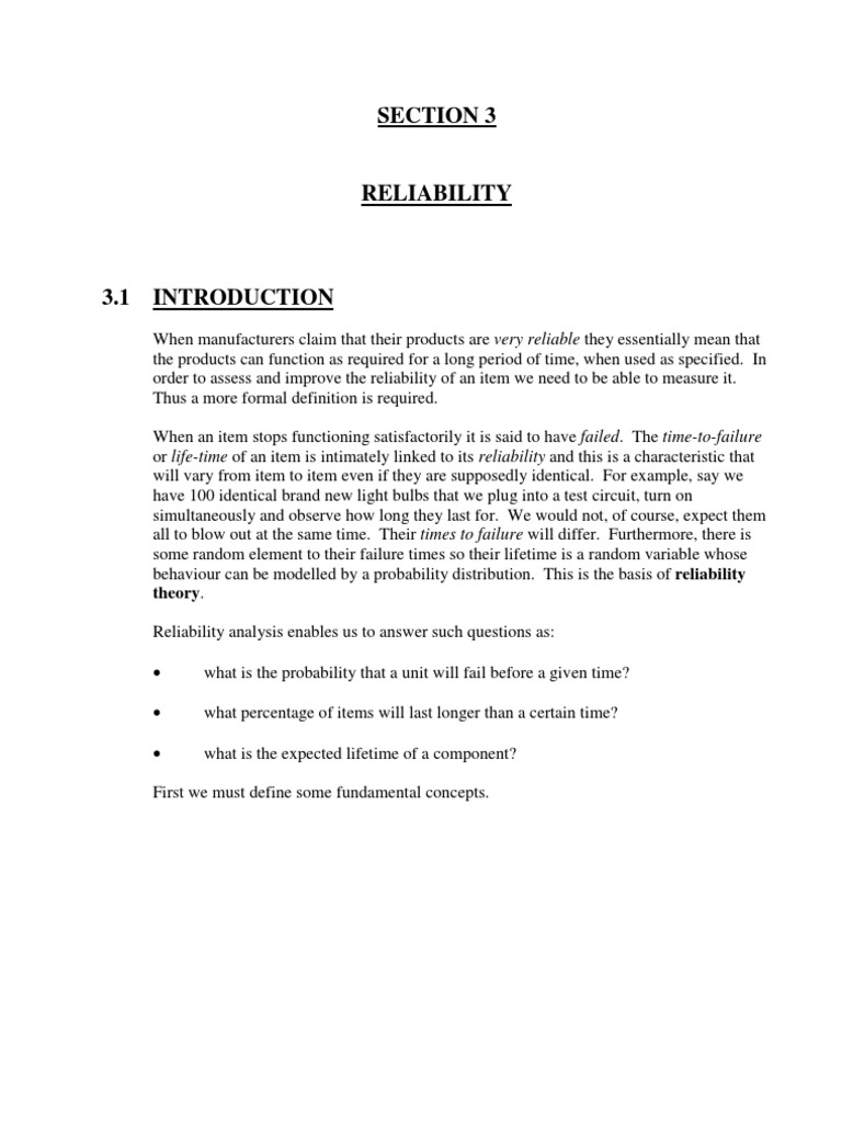 Reliab 3 Bagus | PDF | Reliability Engineering | Mathematical Analysis