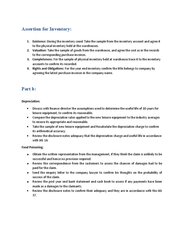 Assertion For Inventory | PDF