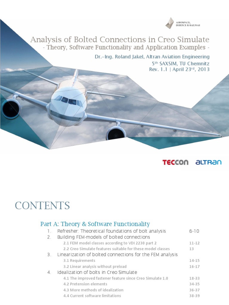 Bolted Connection Analysis in Creo Simulate | PDF | Finite Element ...