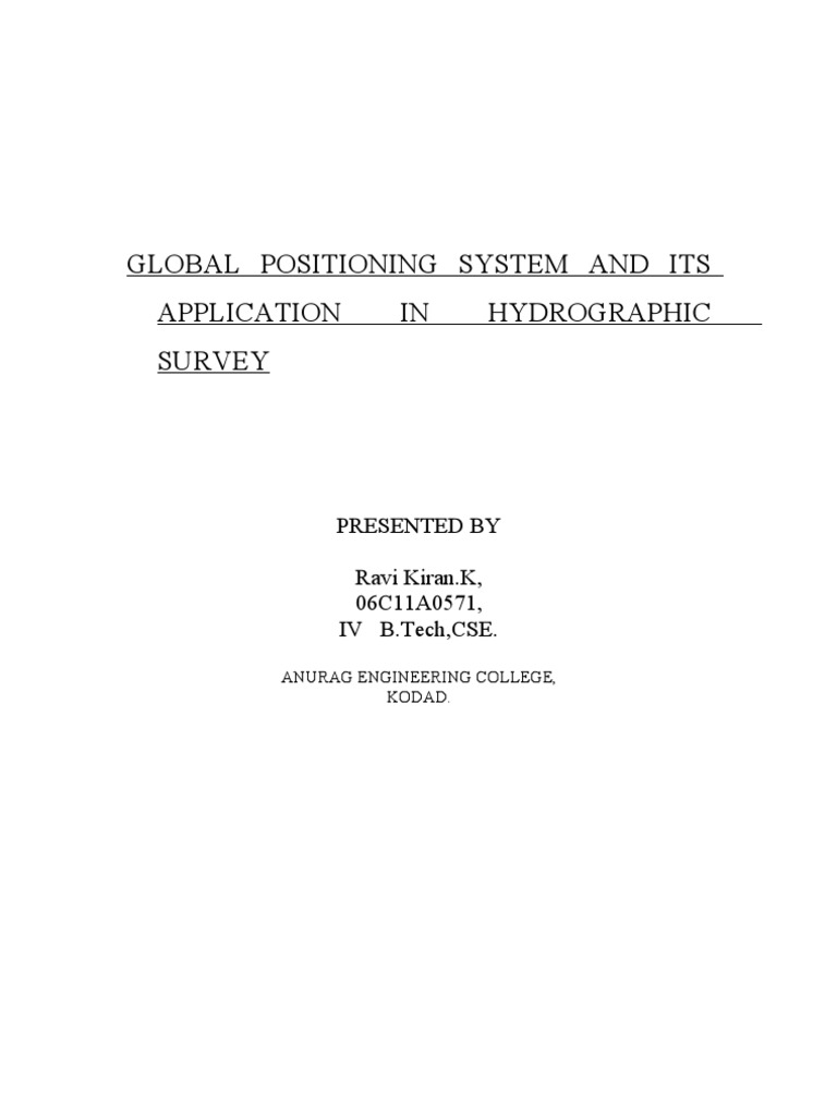 GPS Applications in Hydrographic Surveying | PDF | Global Positioning ...