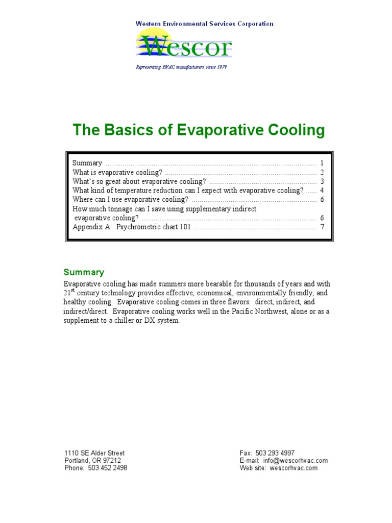 Evaporatice Cooling White Paper | PDF | Air Conditioning | Applied And ...