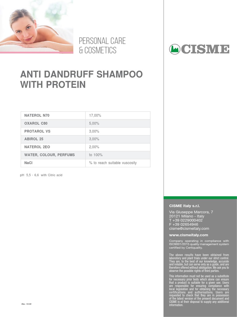 Anti Dandruff Shampoo Formula | PDF