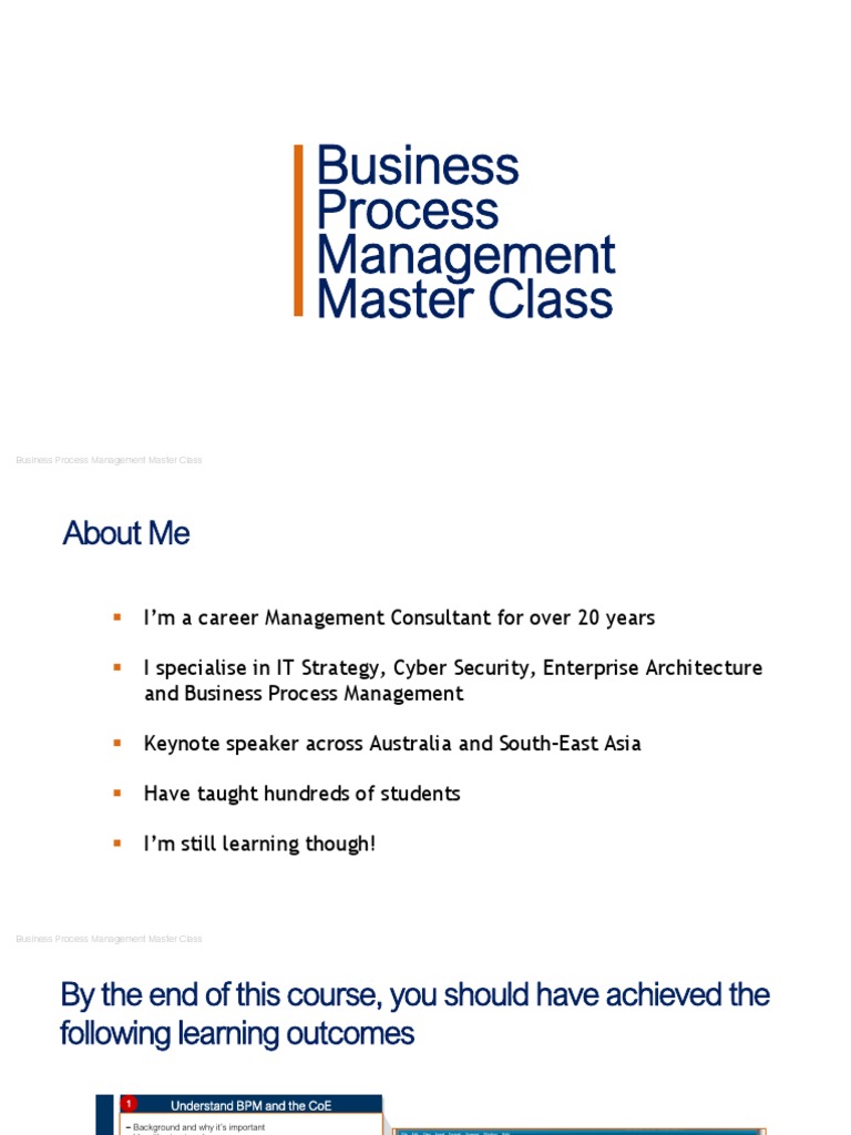 Business Process Management Master Class | PDF | Business Process ...