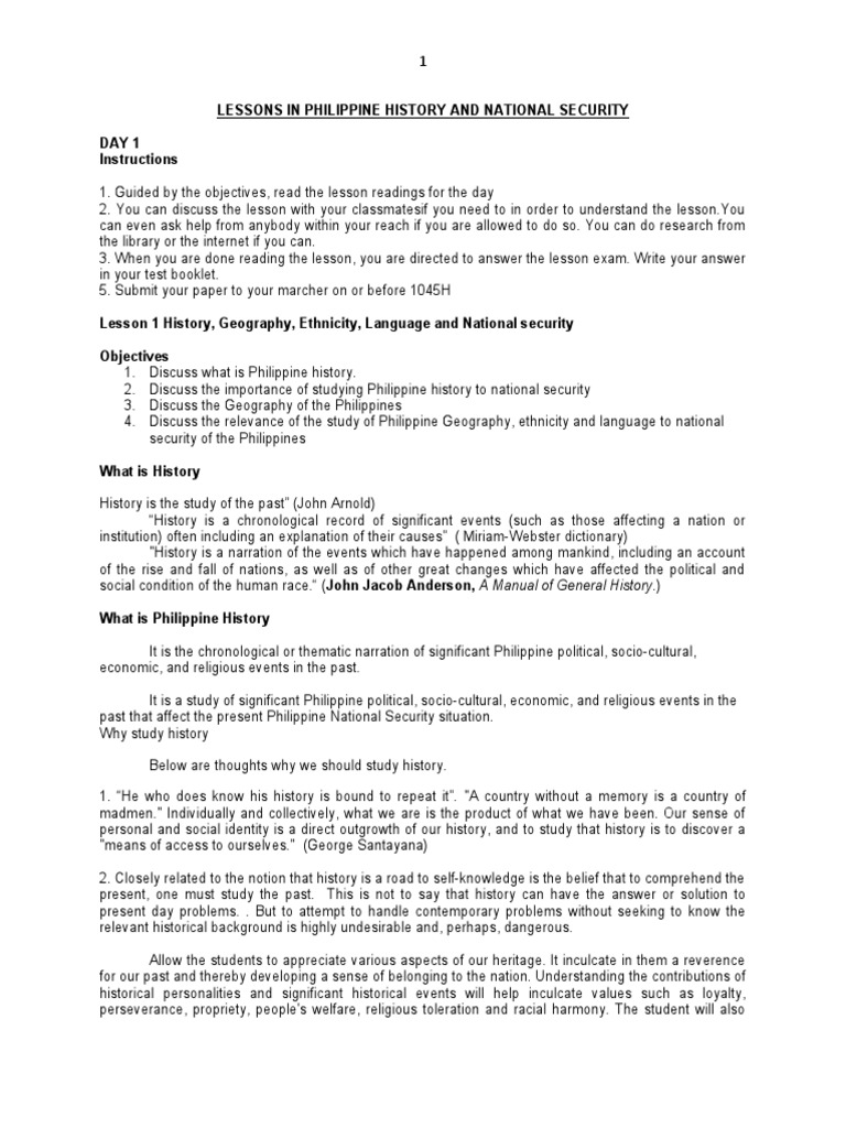 Revised Modules in HIS 132 Readings in Philippine History and National ...