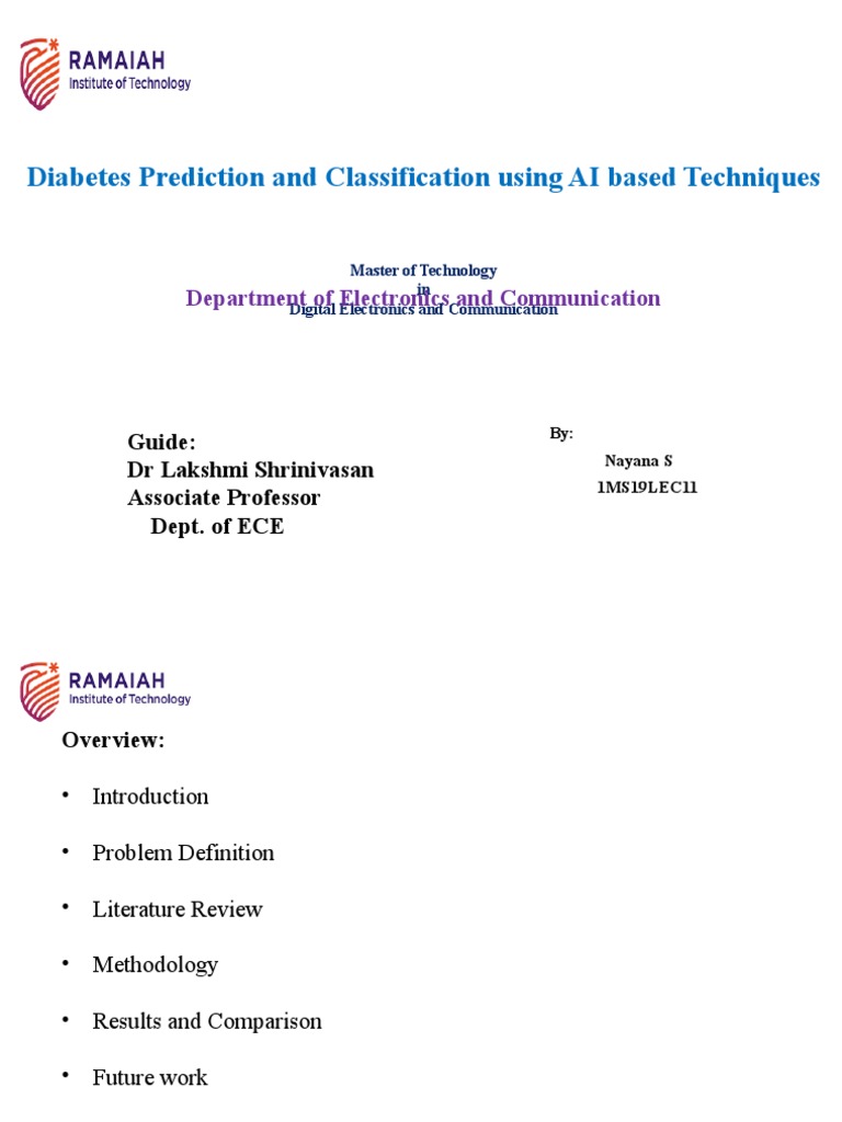 Diabetes Prediction and Classification Using AI Based Techniques | PDF ...