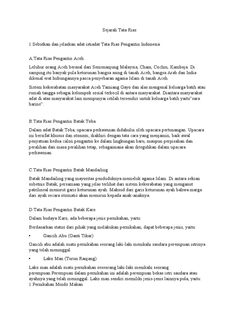 Sejarah Tata Rias | PDF