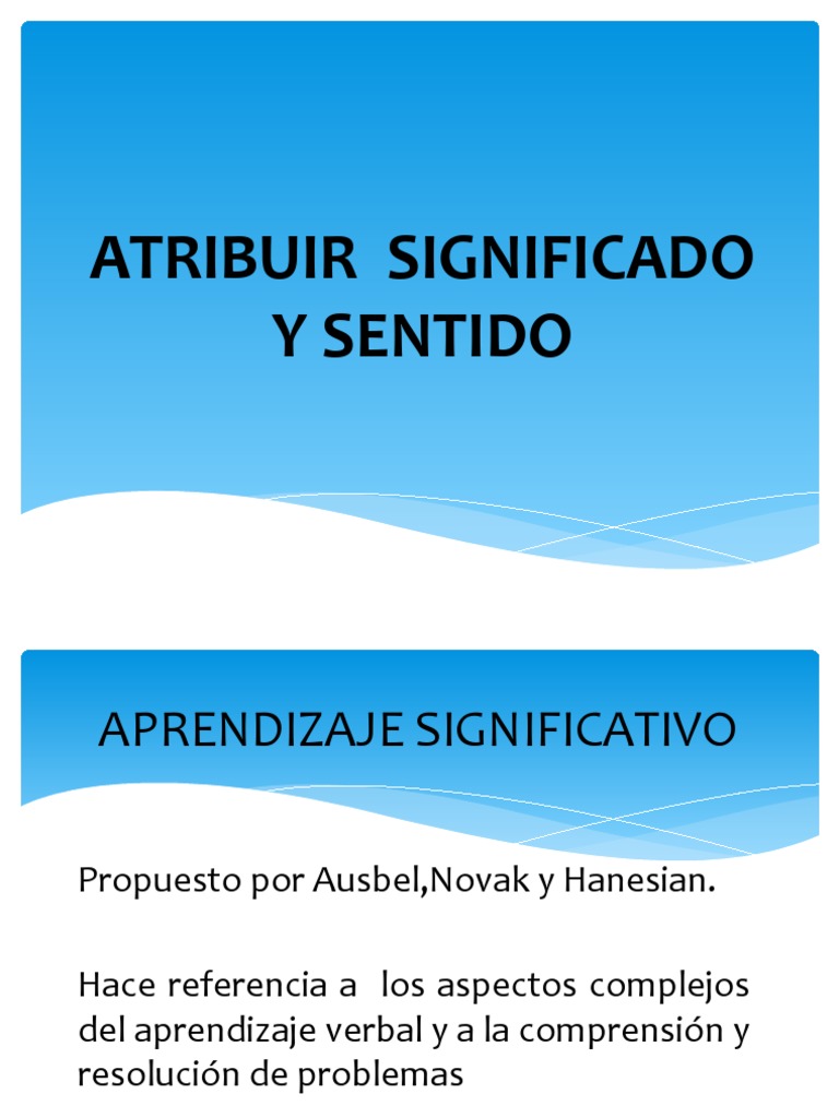 Atribuir Significado | PDF | Aprendizaje | Autoestima