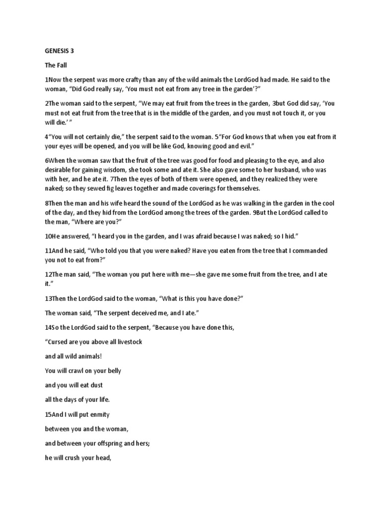 Genesis 3 | PDF | Serpents In The Bible | Adam