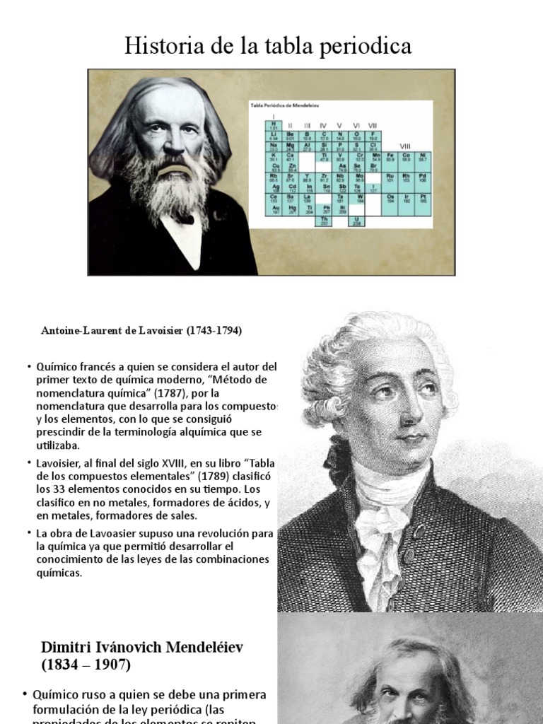 Historia de La Tabla Periodica | PDF | Tabla periódica | Química
