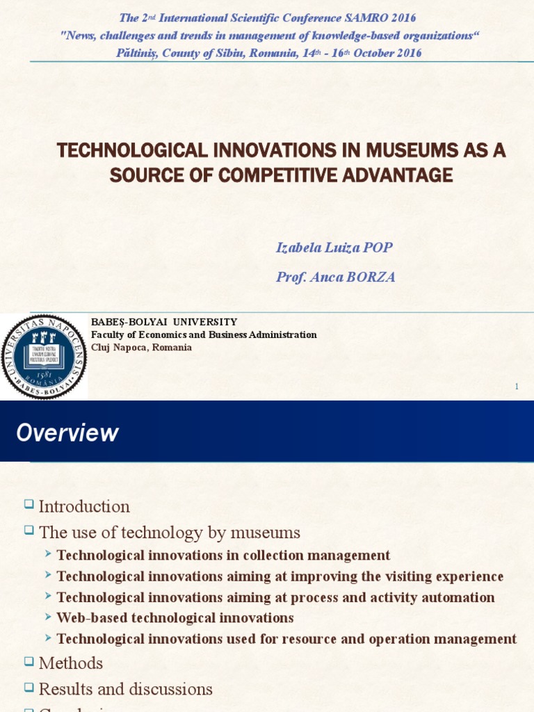 Technological Innovations in Museums As A Source of Competitive ...