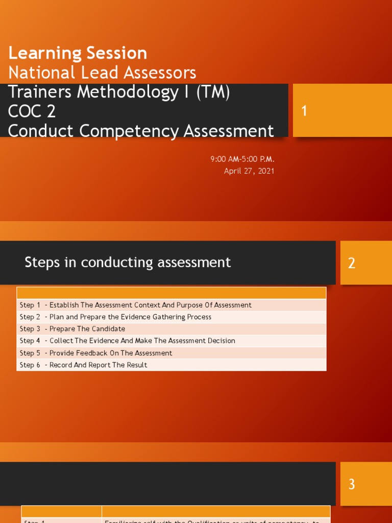 Conducting Competency Assessments Guide | PDF | Educational Assessment ...