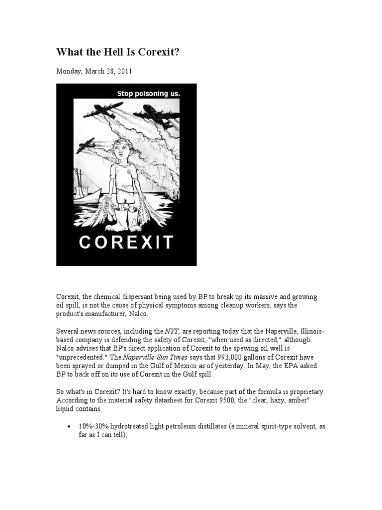 What The Hell Is Corexit | Download Free PDF | Chemical Substances ...
