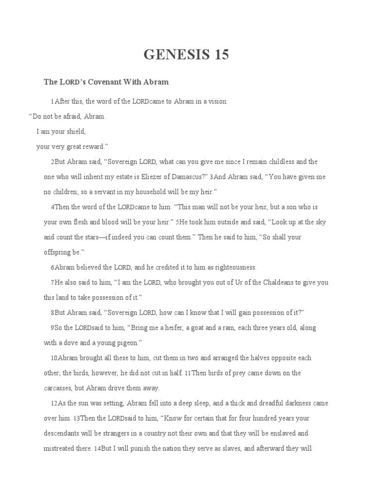 Genesis 15: The L 'S Covenant With Abram | PDF | Abraham | Religious Texts