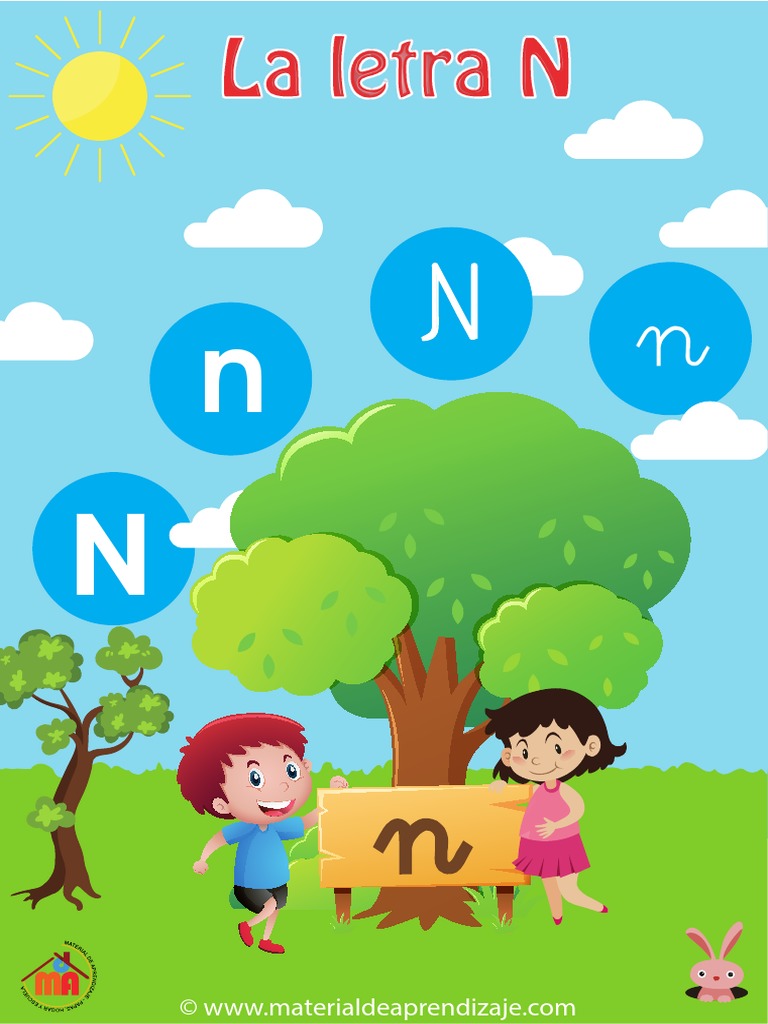 12 La Letra N Material de Aprendizaje Imprenta | PDF