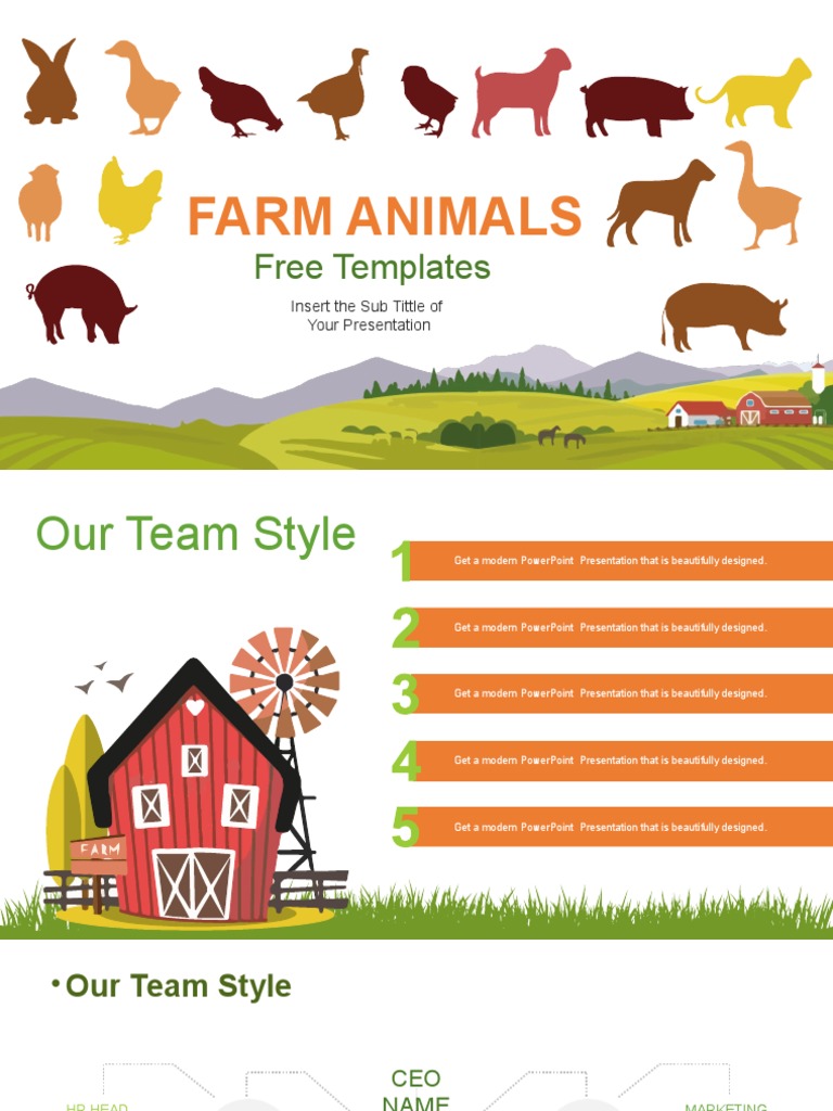 Plantilla Powerpoint de Animales de Granja | PDF | Microsoft Power ...