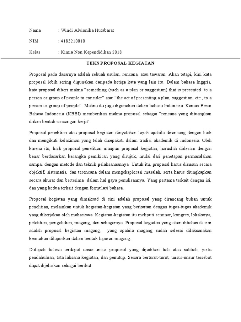 Teks Proposal Kegiatan | PDF