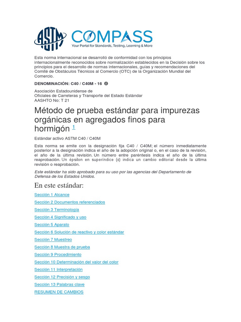 Astm C 40 | PDF | Hormigón | Color