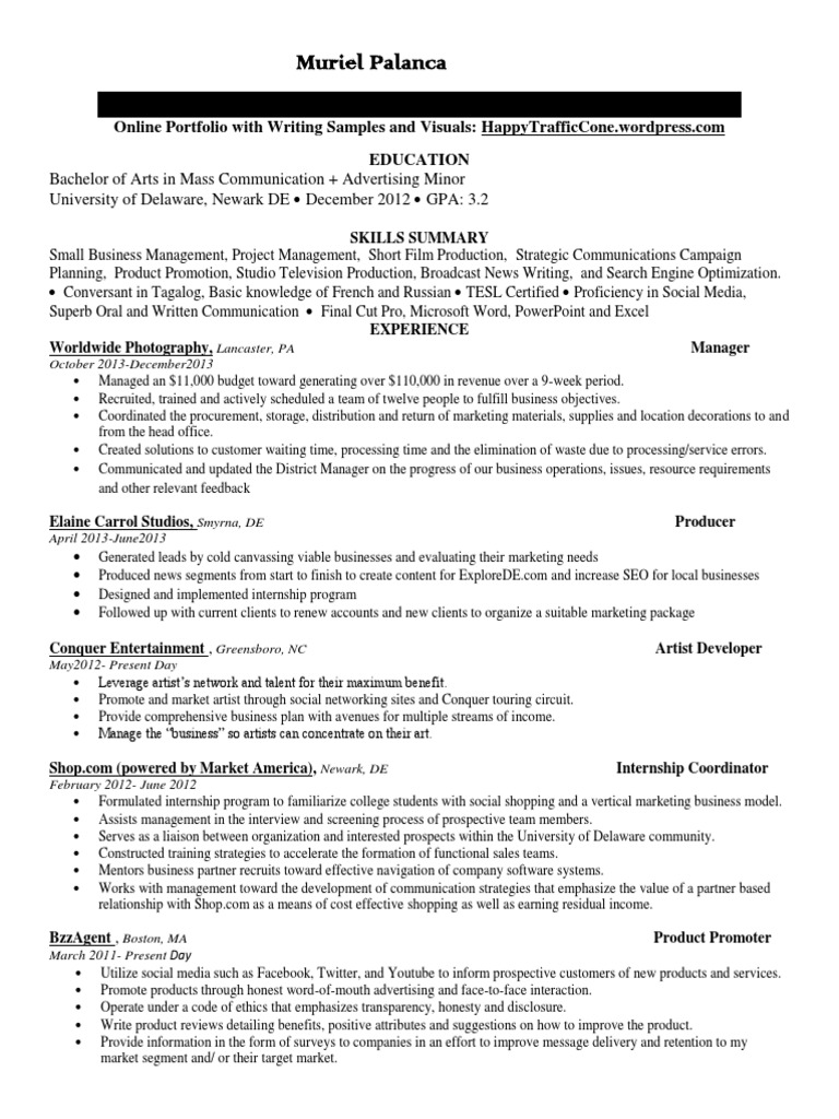 Extended Resume | Internship | Digital & Social Media | Free 30-day ...