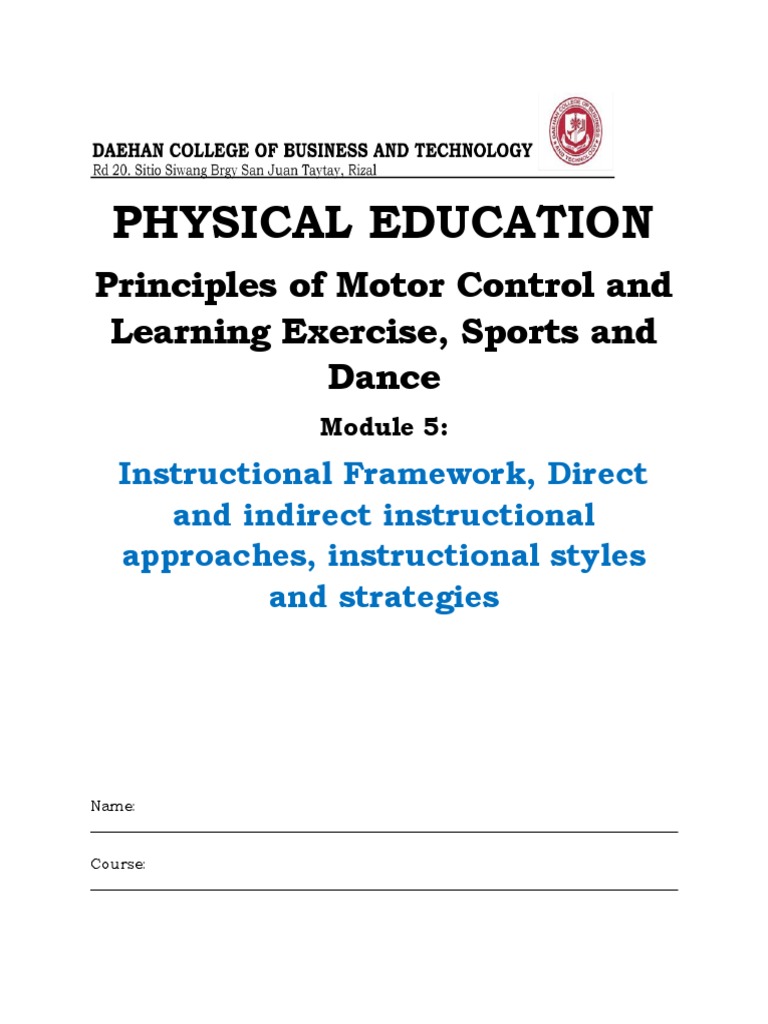 Module 5 Principles of Motor | PDF | Learning | Inquiry