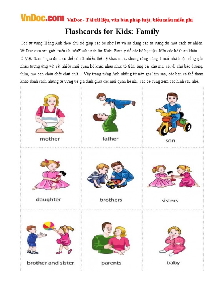 Flashcards For Kids Family | PDF