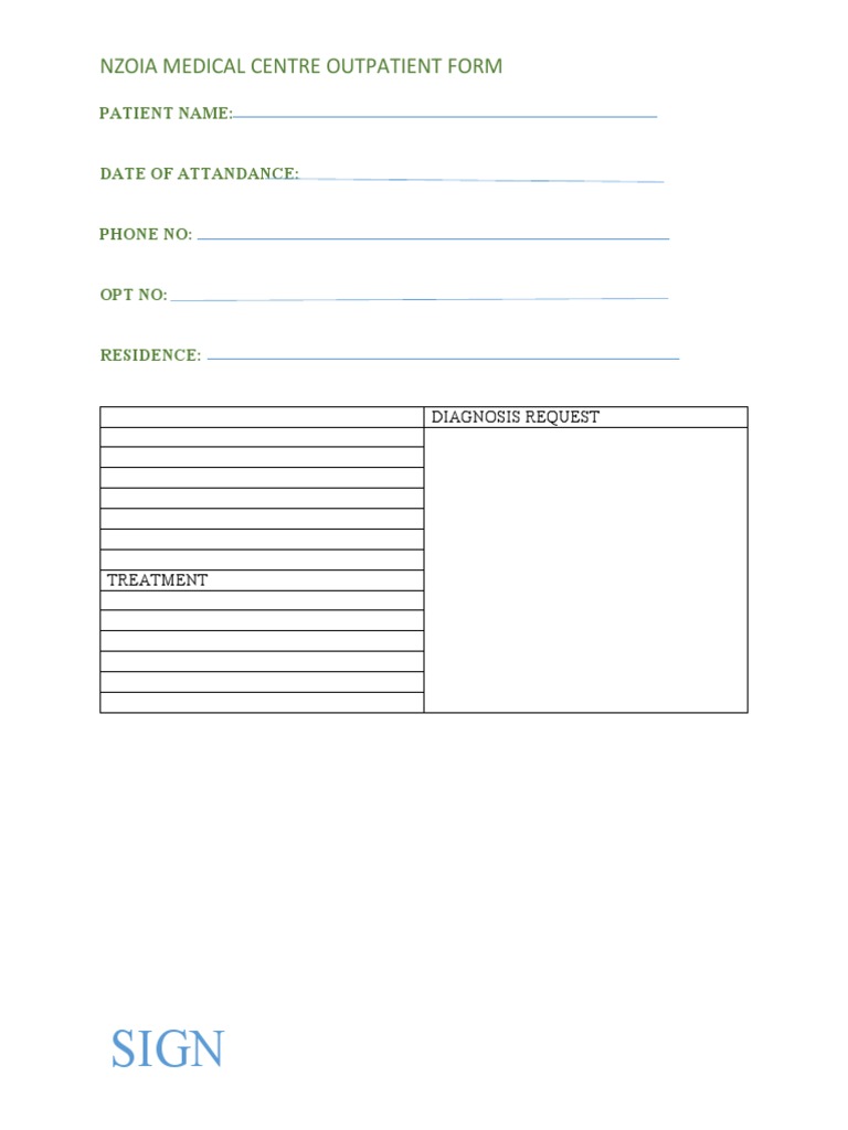 Outpatient Form | PDF