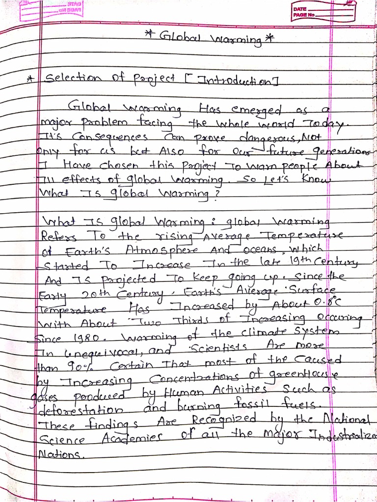 12th EVS PROJECT TOPIC-GLOBAL WARMING | PDF