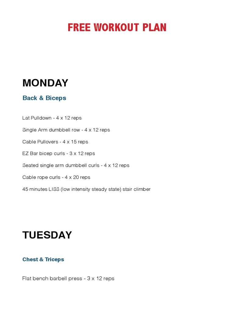 Free Workout Plan | PDF