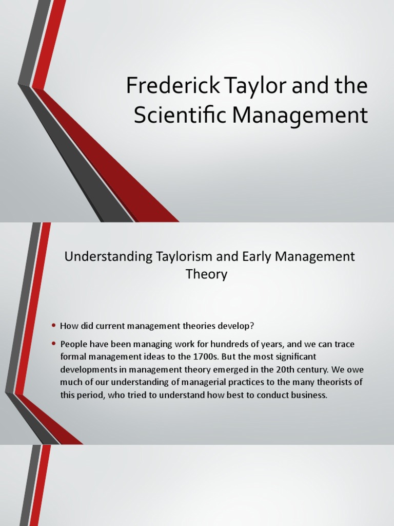 Frederick Taylor and The Scientific Management | PDF | Bureaucracy ...