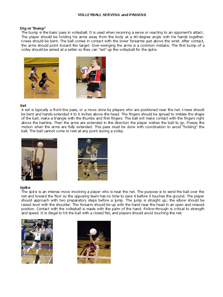 Volleyball Passing and Serving Notes | PDF | Volleyball | Sports