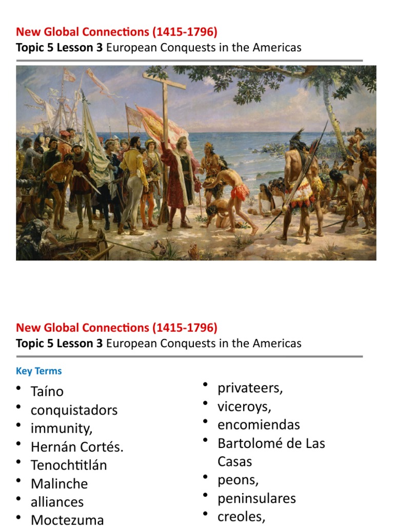 Topic 5 Lesson 3 European Conquests in The Americas: New Global ...