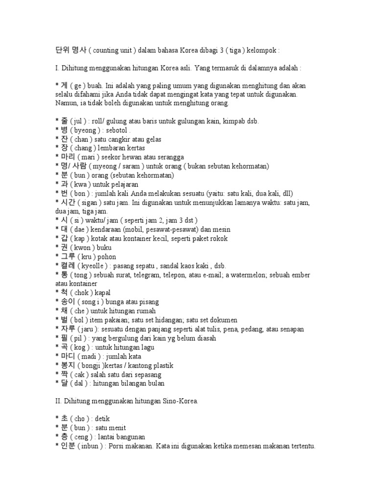 Counting Units in Korean | PDF