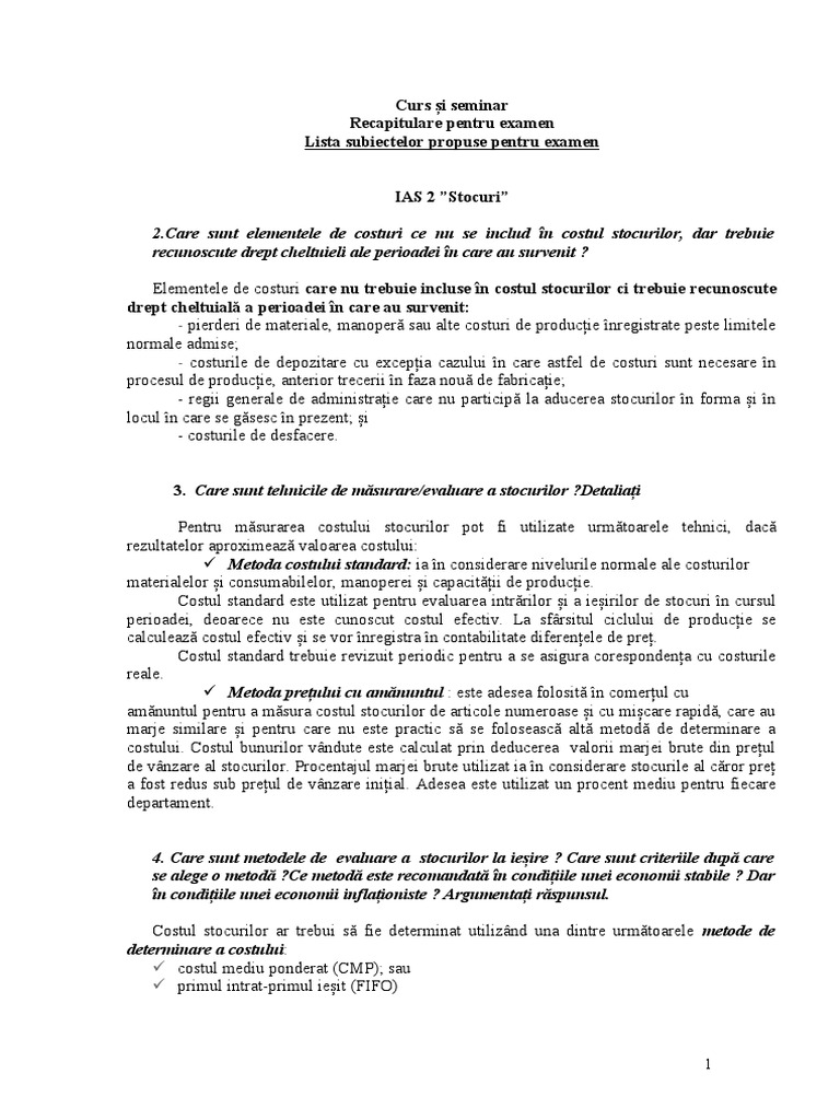 Standarde II Examen | PDF