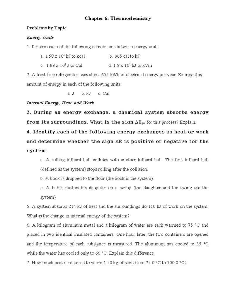 Homework Chapter 6 | PDF | Combustion | Heat