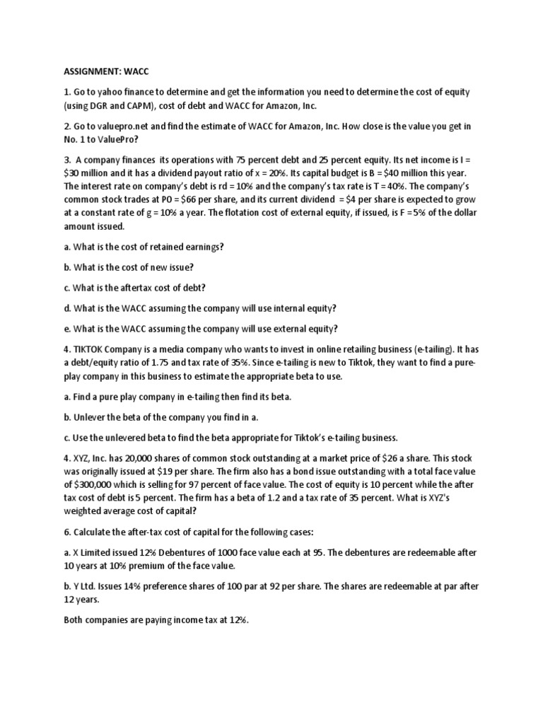 Assignment Wacc | PDF