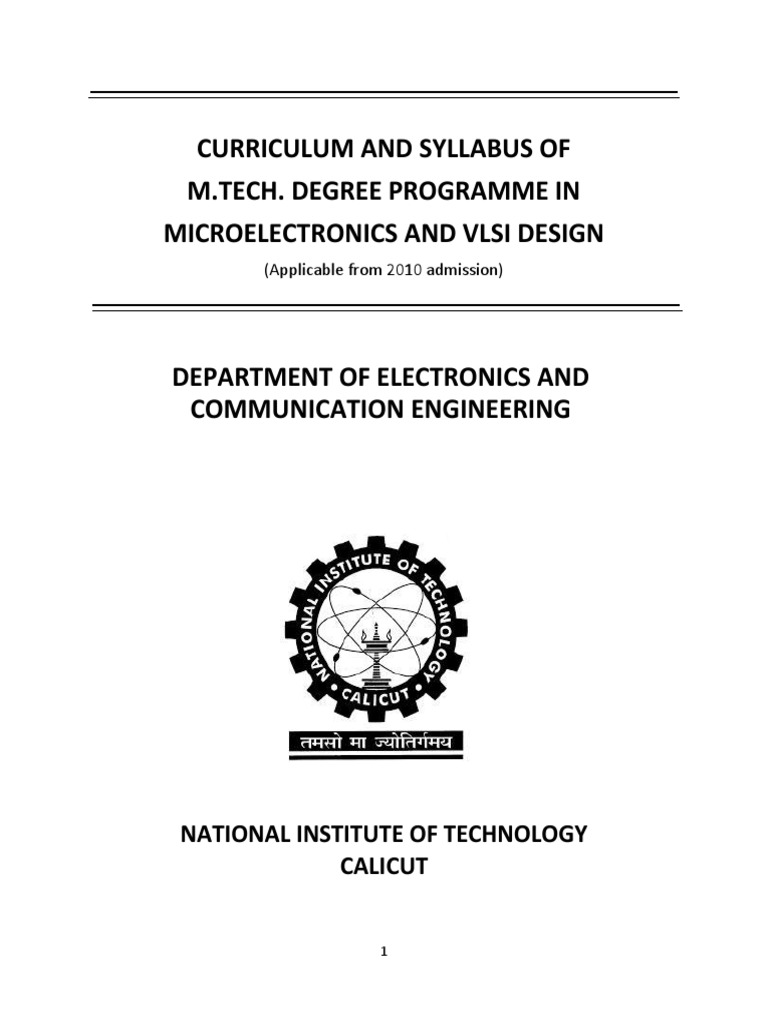 MTech - Curriculum - EC 62 Microelectronics and VLSI Design | PDF ...