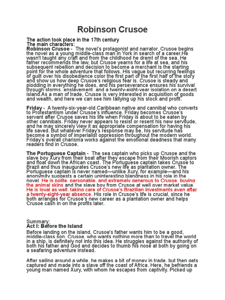 Robinson Crusoe: Robinson Crusoe - The Novel's Protagonist and Narrator ...