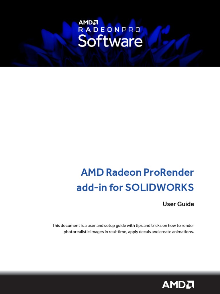 Amd Radeon Prorender Add-In For Solidworks: User Guide | PDF | Rendering (Computer Graphics ...