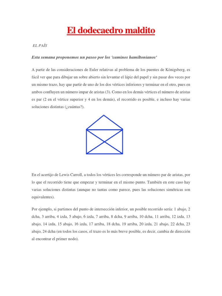 Historia Del Dodecaedro de Hamilton | PDF | Conceptos matemáticos ...