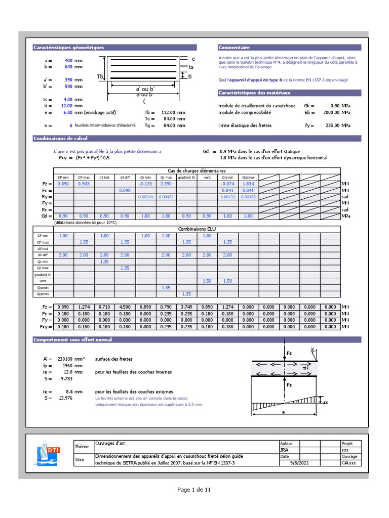Appareil Appui SETRA 2007 | PDF | Élasticité (Physique) | Matériaux