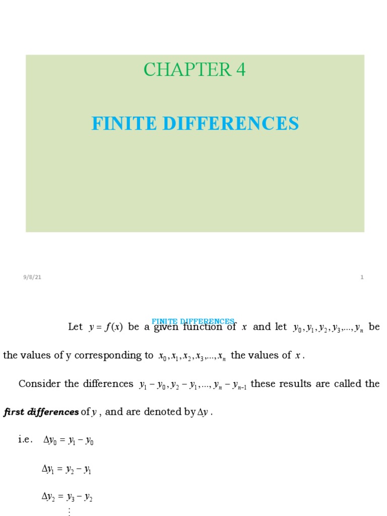 Finite Differences and Operators: An Introduction to the Fundamental ...