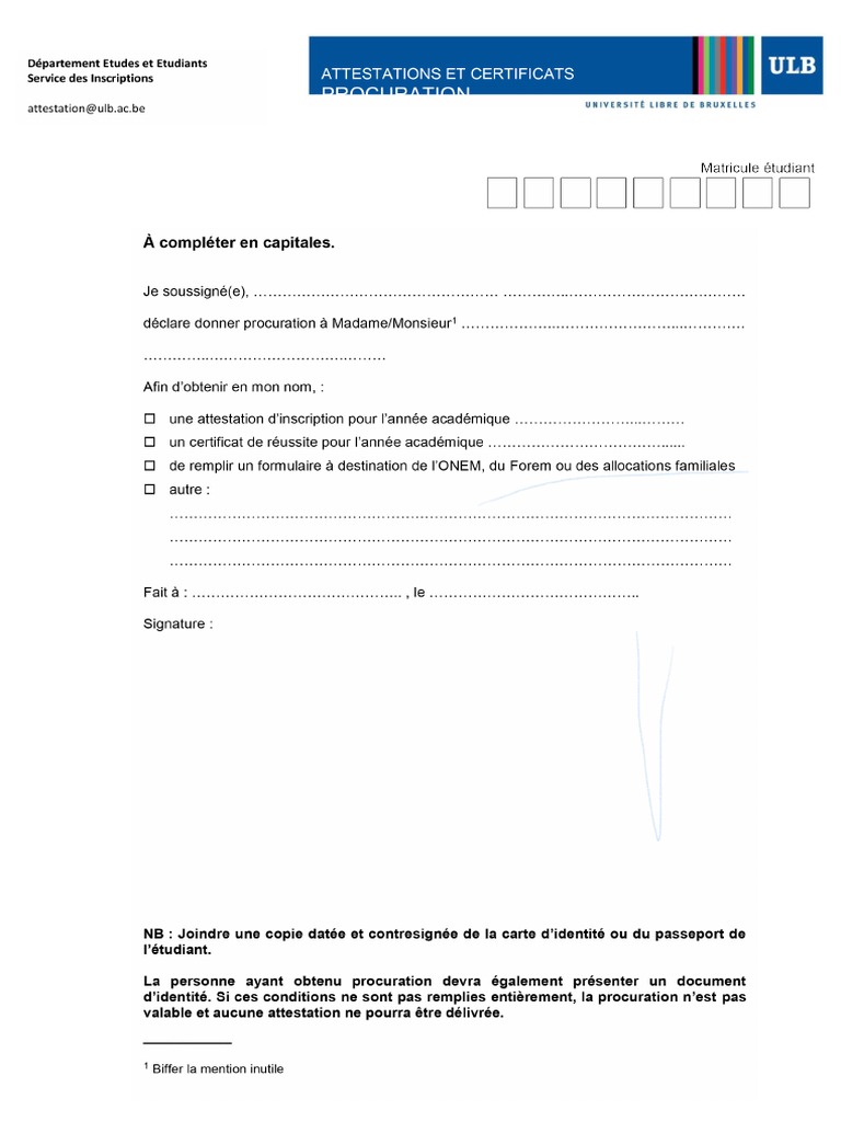 121 Procuration Certificats | PDF