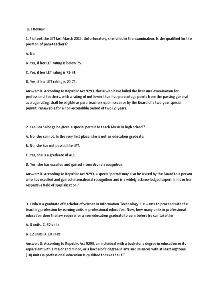 Let Review Educ 102 | PDF | Teachers | Schools