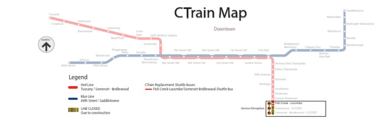 CTrain Map | PDF | Passenger Rail Transport | Rapid Transit