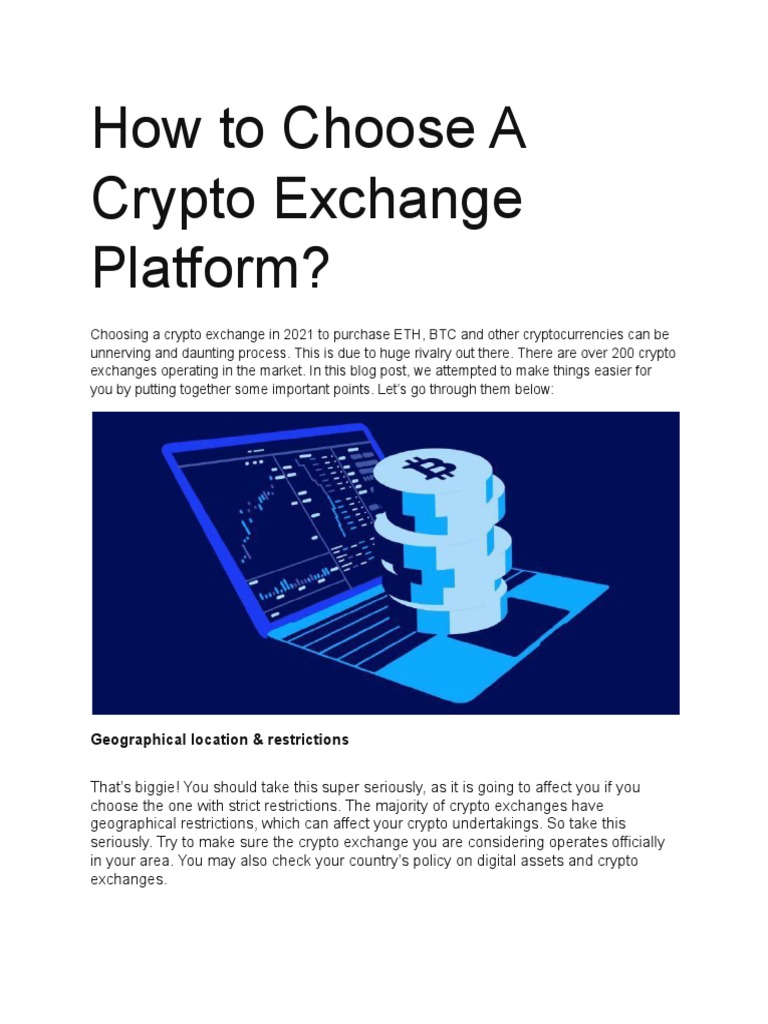 How To Choose A Crypto Exchange Platform | PDF