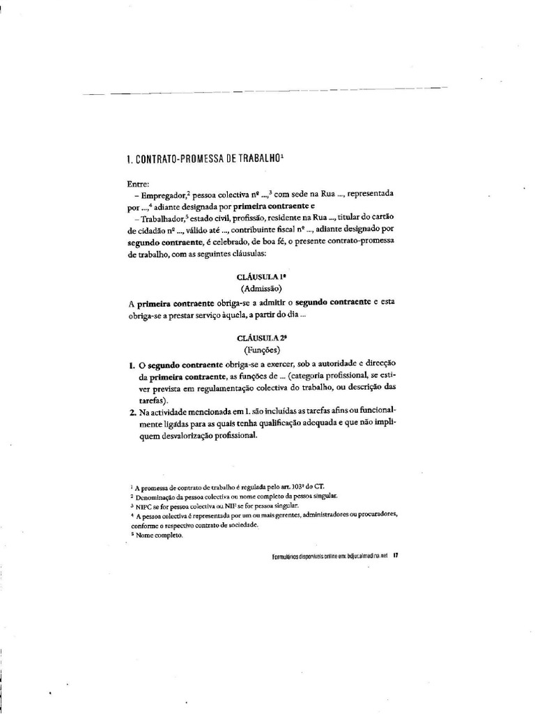 Minuta de Contrato-Promessa de Trabalho | PDF