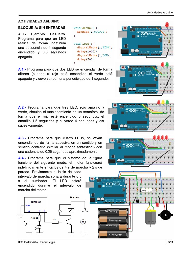 ACTIVIDADES ARDUINO 18 19 Act1 | PDF | Diodo emisor de luz | Equipo