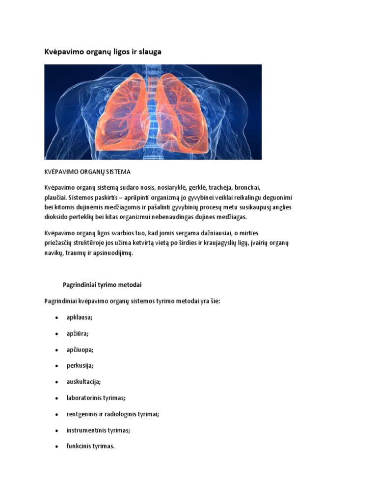 Kvėpavimo Organų Ligos Ir Slauga | PDF