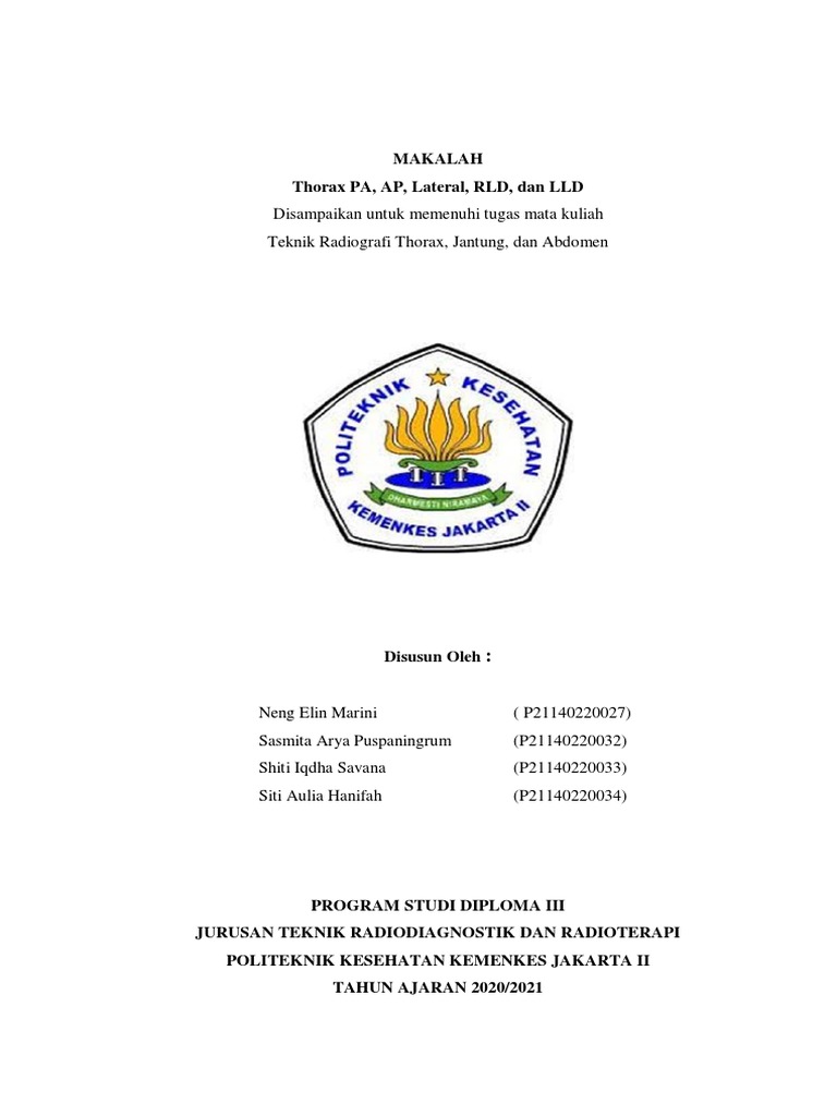 Thorax PA, AP Dan Lateral, RLD Dan LLD | PDF