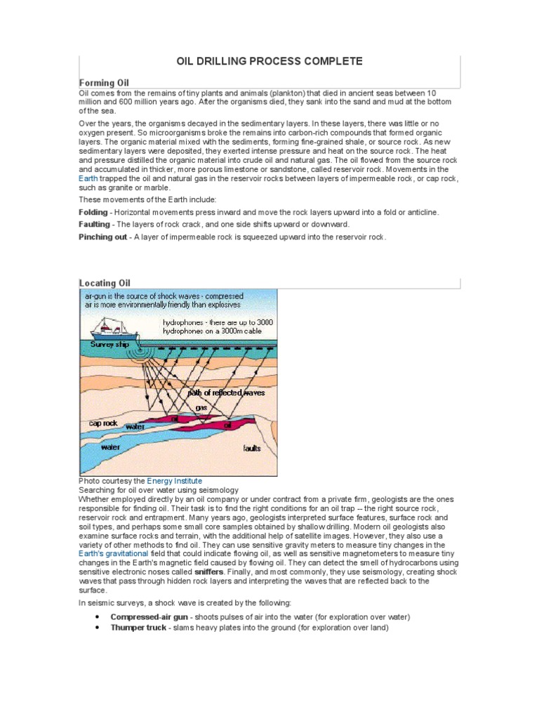 Oil Drilling Process Overview | PDF | Casing (Borehole) | Drilling Rig