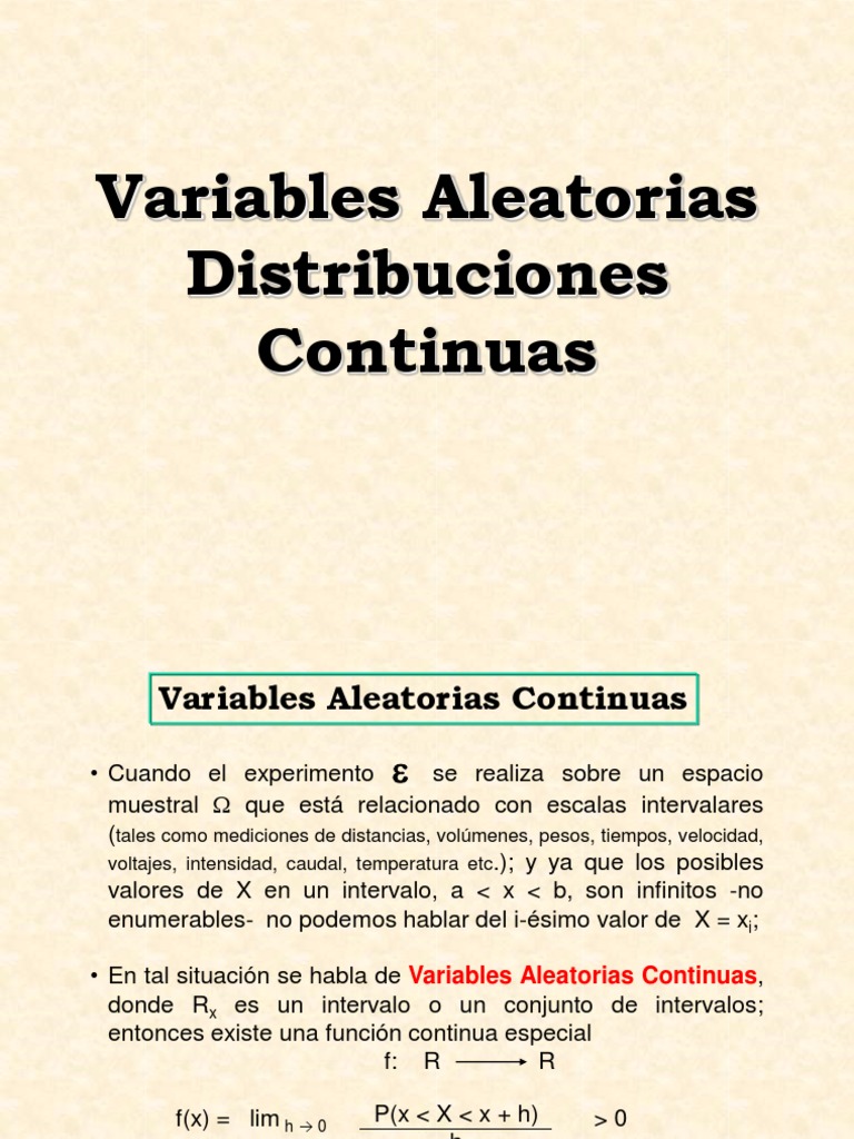 Tema 10 Variable Aleatoria Continuas | PDF | Distribución de probabilidad | Variable aleatoria